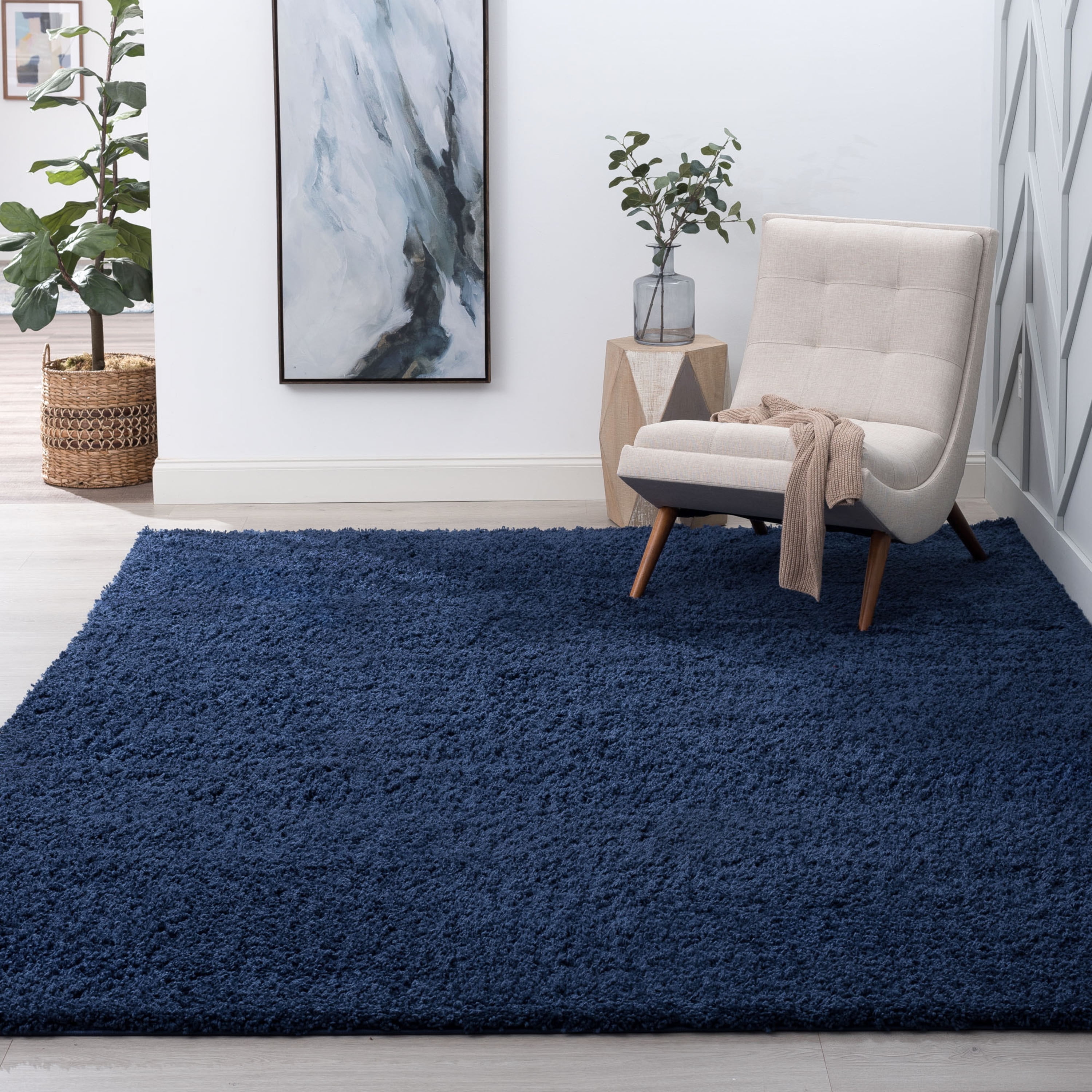 8x10 Modern Navy Large Area Rugs for Living Room | Bedroom Rug | Dining ...