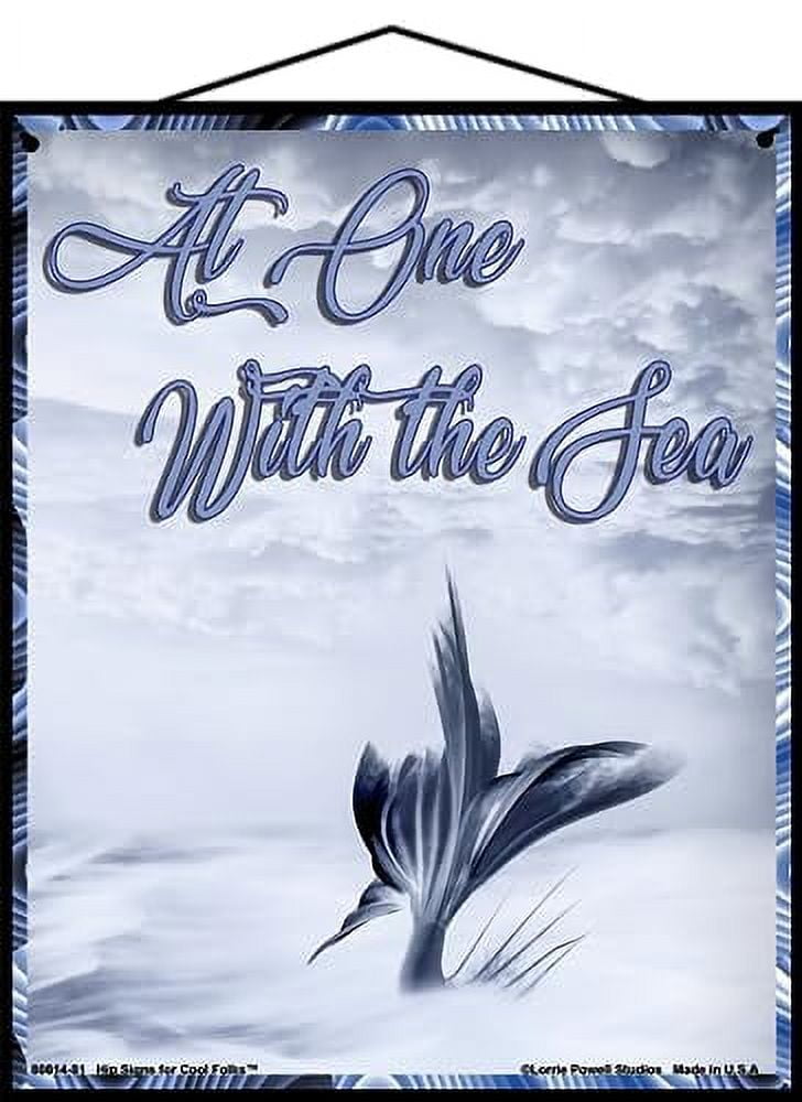 8x10 Ocean Themed Sign - At One With The Sea - Fish Tail, Mermaid Tail ...