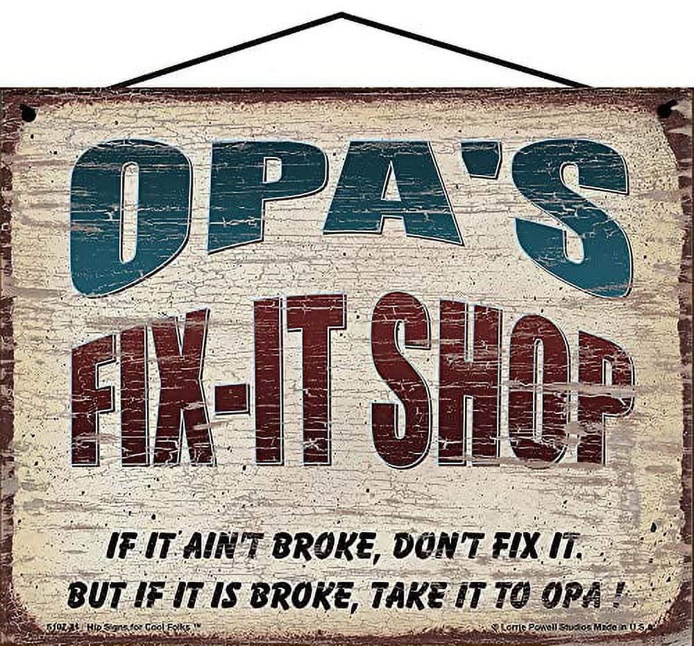 8x10 Opa's Fix-It Shop Sign German Grandfather Grandpa Father's Day ...