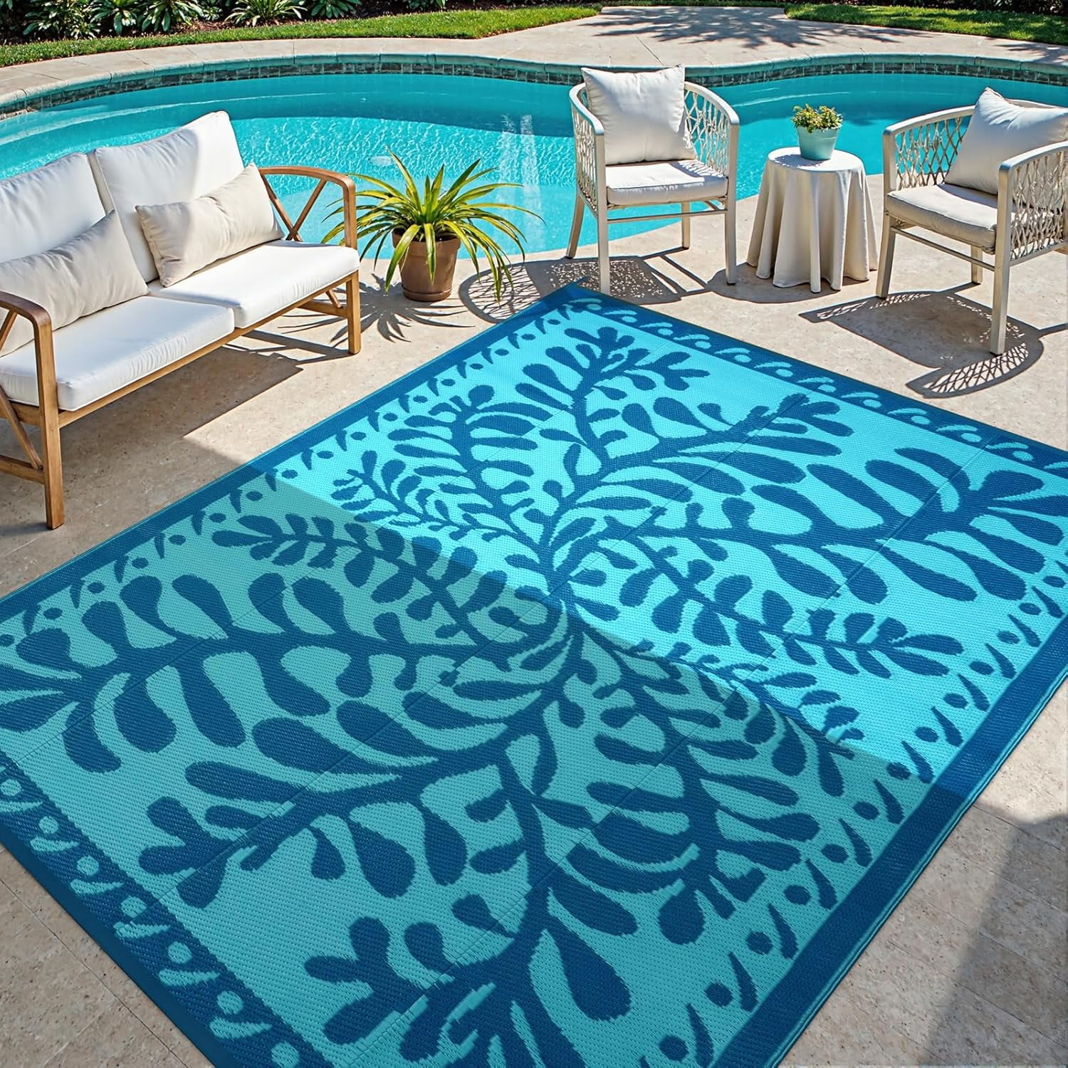 8x10 Outdoor Rug for Patios Clearance, Waterproof Camping Rug for ...