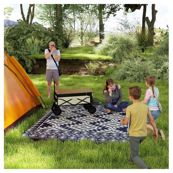 8x10 Outdoor Rug Reversible Waterproof Plastic Straw Rug with Carry Bag ...