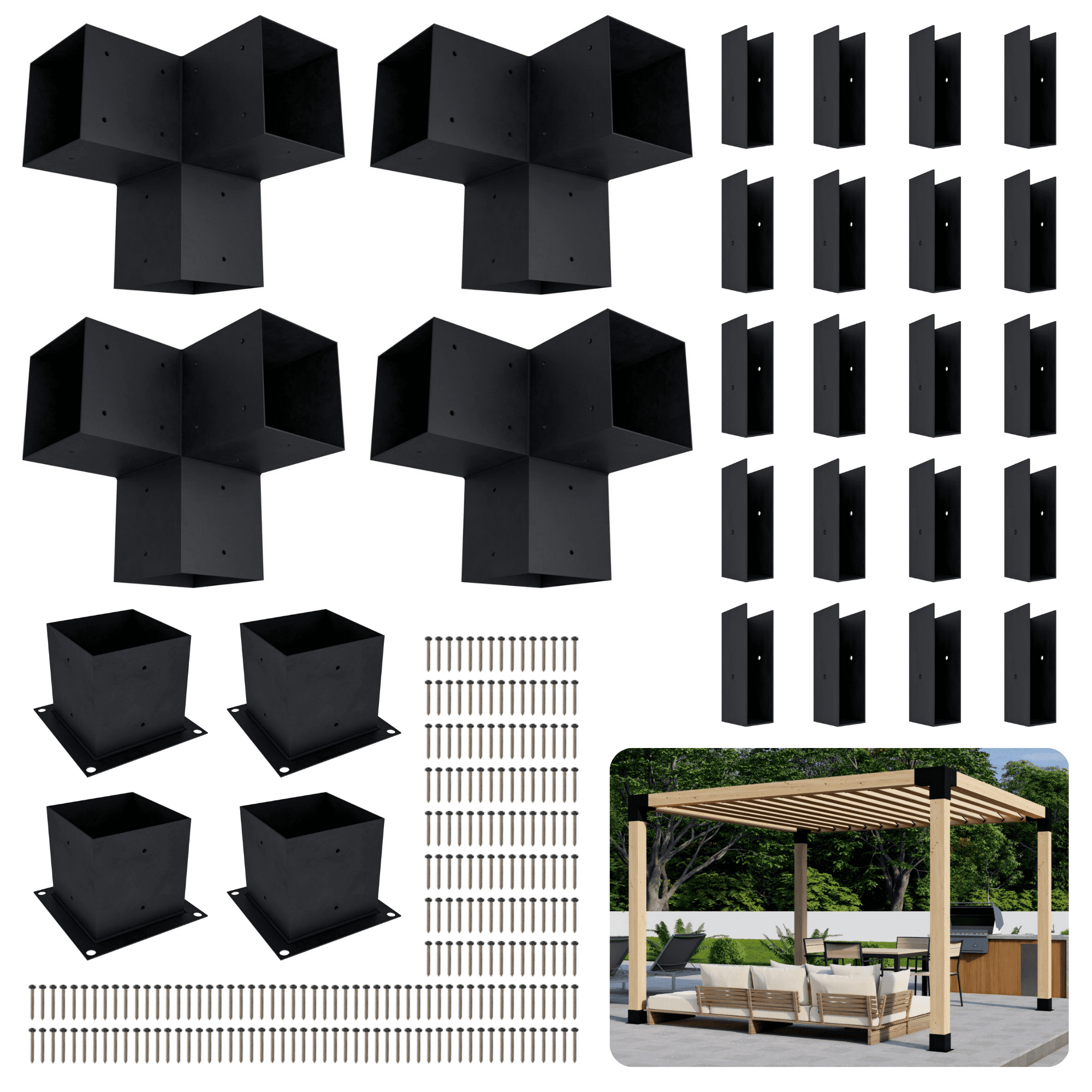 8x10 Pergola Do It Yourself Kit (DIY) - Lattice Roof Pergola Metal Kit ...