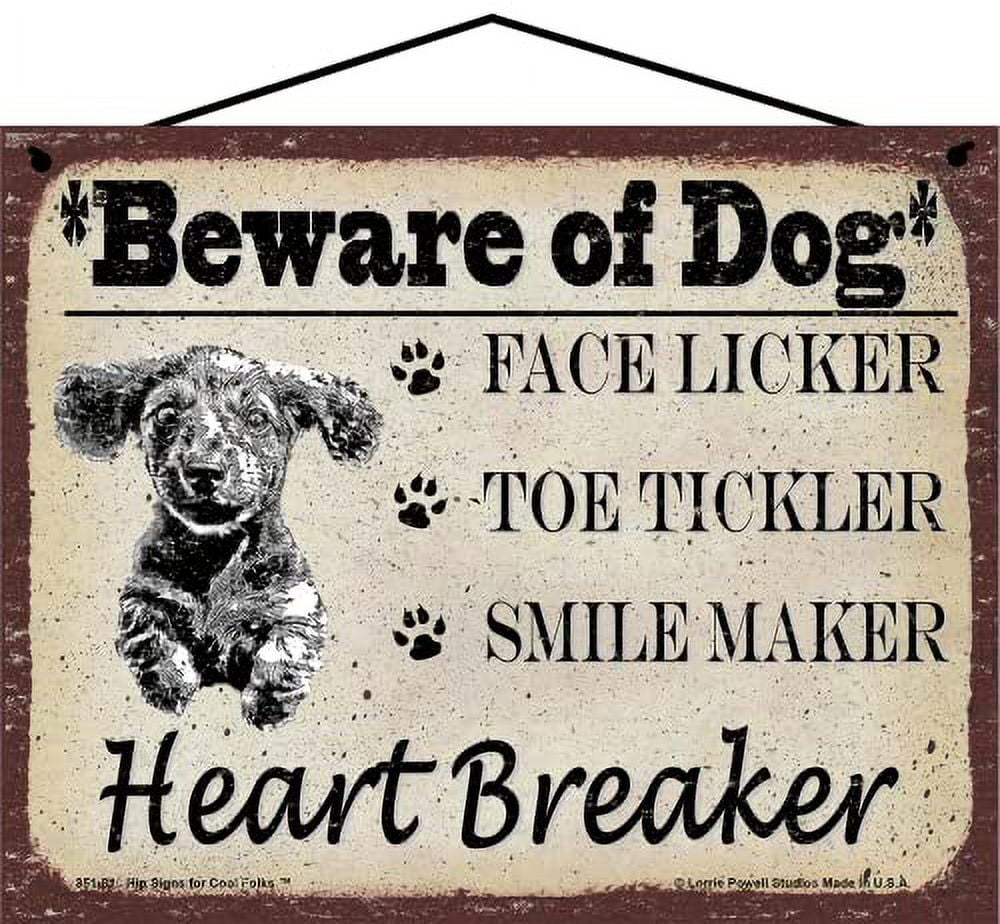 8x10 Pet Lover Sign - Beware of Dog Heart Breaker - Vintage Style ...