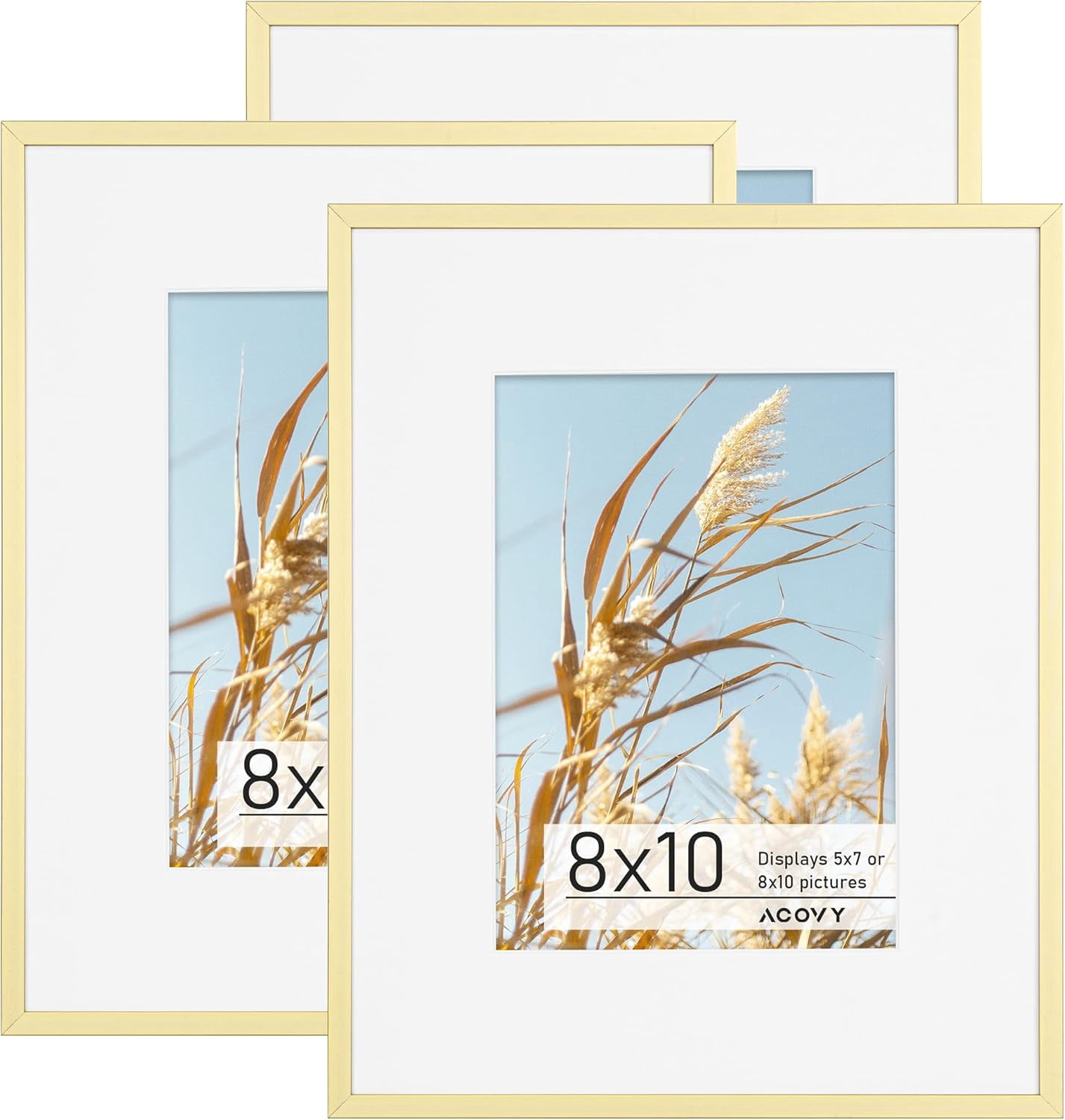 8x10 Picture Frame, Aluminum 8x10 Frame Matted to 5x7, 8x10 Photo Frame ...