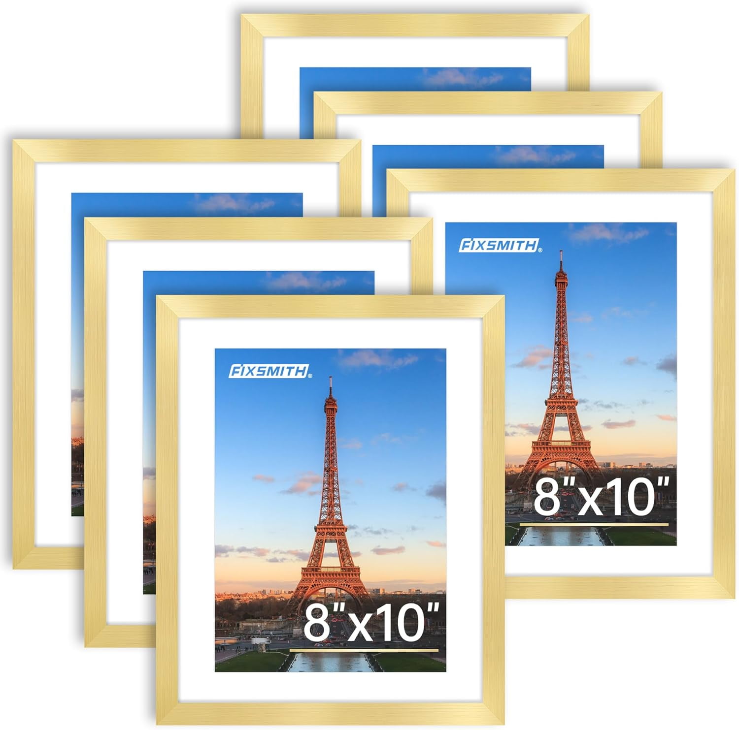 8x10 Picture Frame Bulk-6 Pack, Gold Picture Frames Collage Wall Decor ...