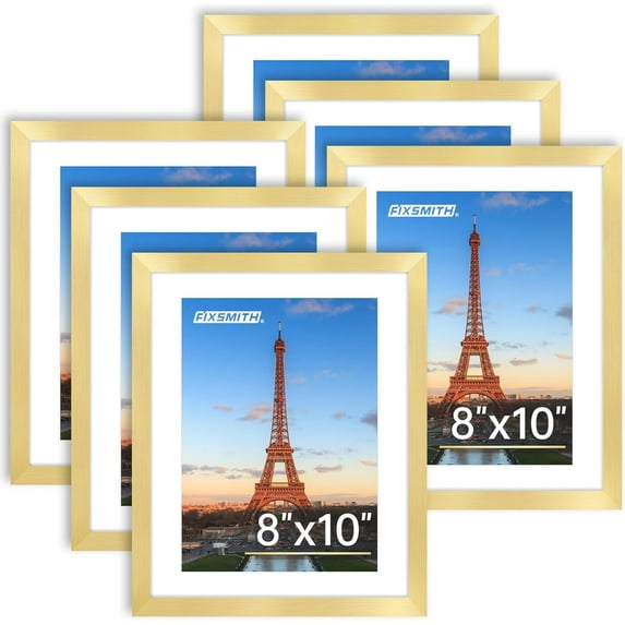 8x10 Picture Frame Bulk-6 Pack, Gold Picture Frames Collage Wall Decor ...