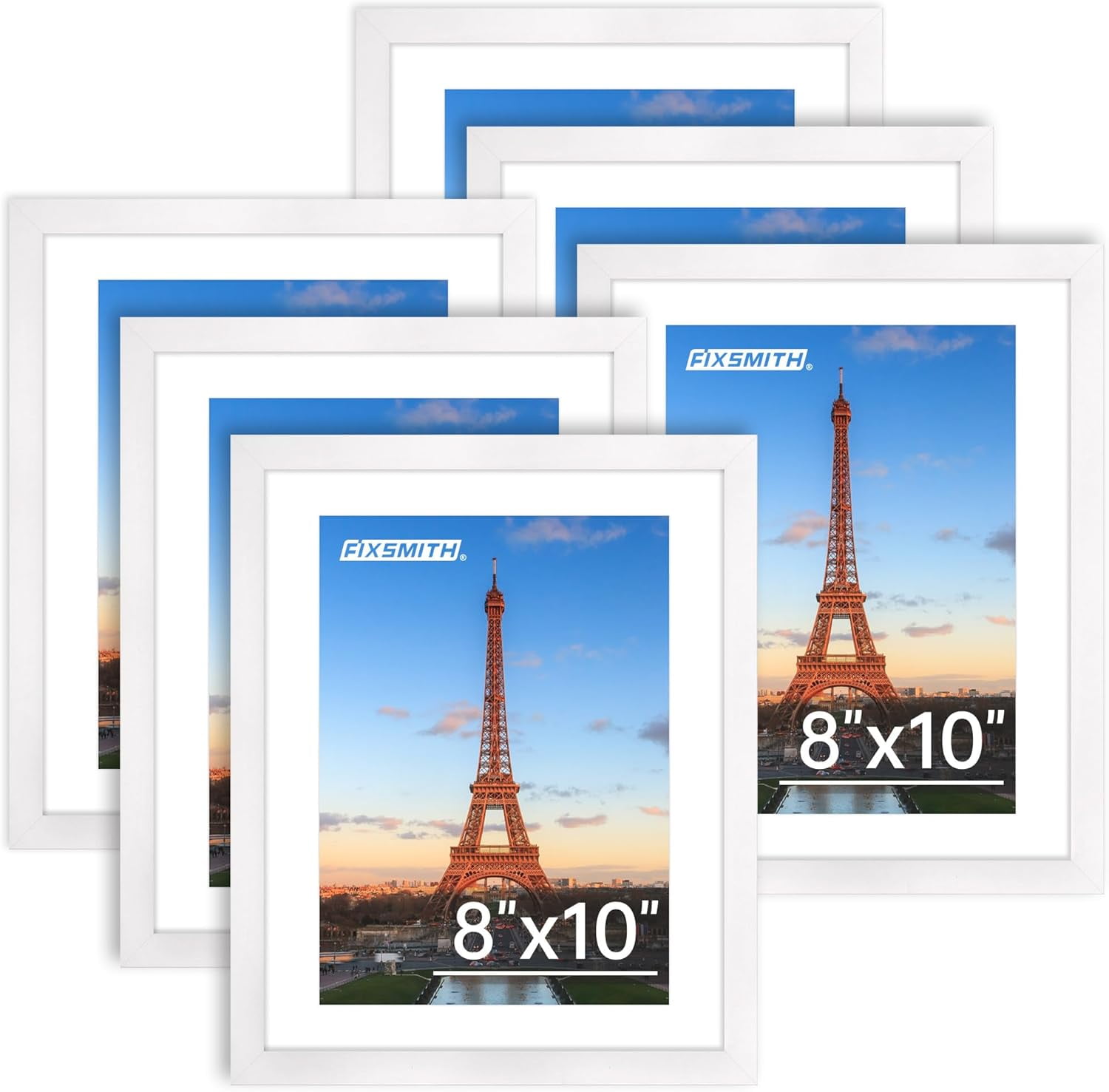 8x10 Picture Frame Bulk-6 Pack, Photo Frame with HD Plexiglass, Display ...