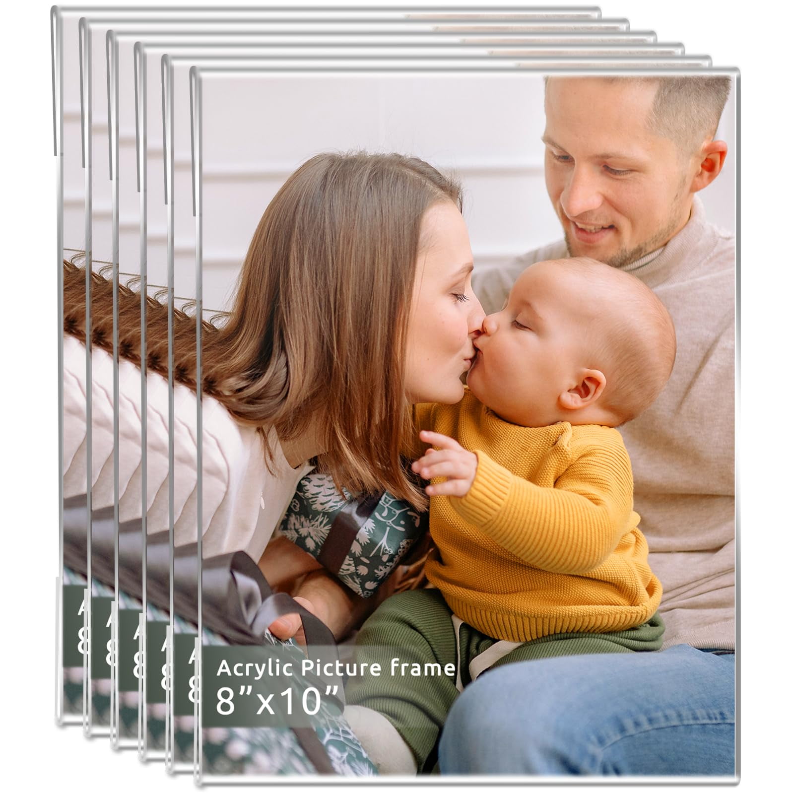 8x10 Picture Frame, Clear Acrylic Photo Frame for Wall Mounting, High ...