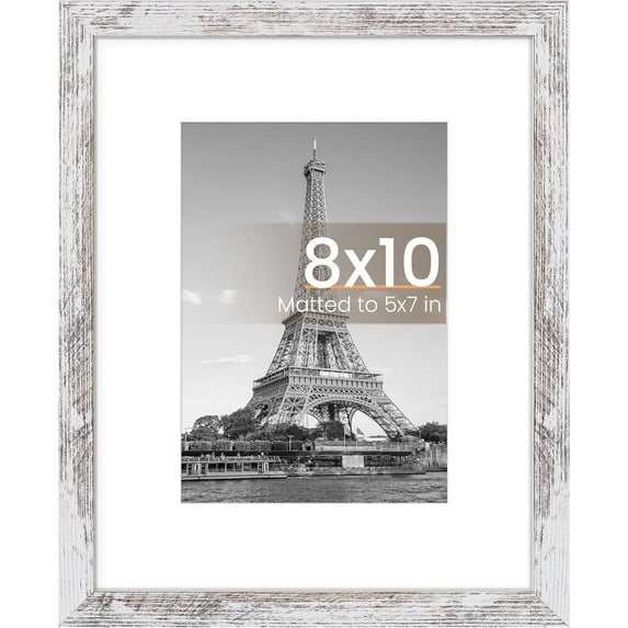 8x10 Picture Frame, Display Pictures 5x7 with Mat or 8 x 10 Without ...