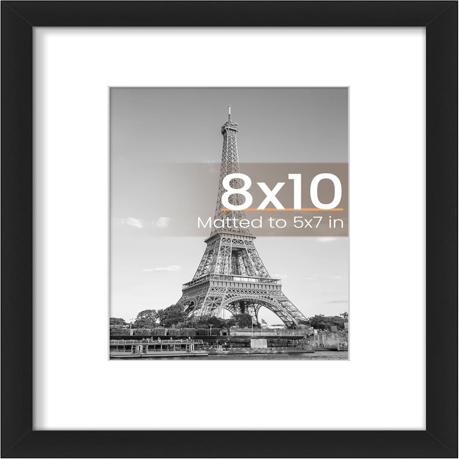 8x10 Picture Frame, Display Pictures 5x7 with Mat or 8x10 Without Mat ...