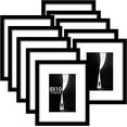 Set of 10 Black 8x10 Picture Frames, Display 5x7 Photos with Mat or ...