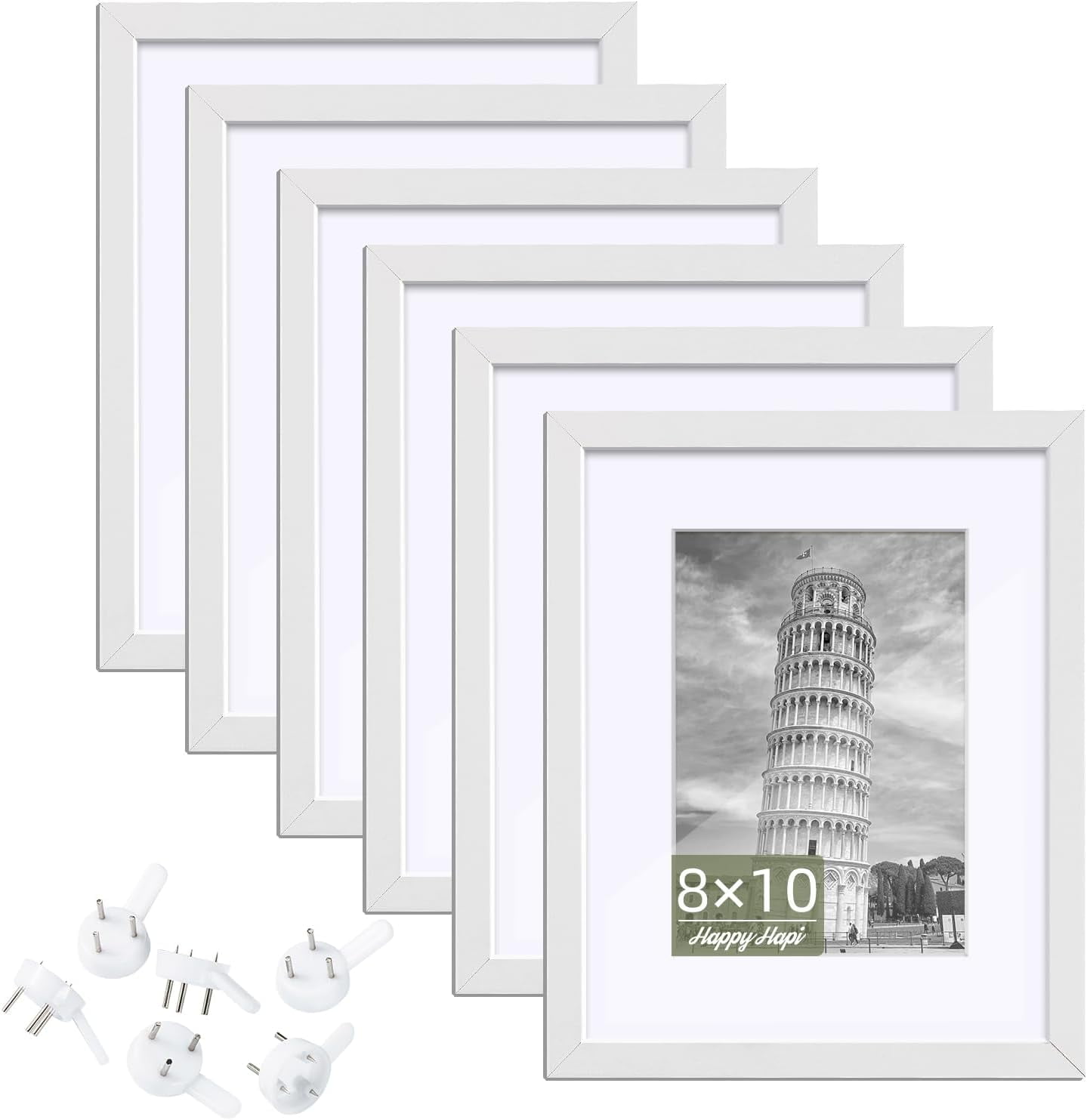 8x10 Picture Frame Set of 6, 8x10 White Picture Frame Display Pictures ...