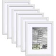 8x10 Picture Frame Set of 6, White Picture Frame Display Pictures 5x7 ...
