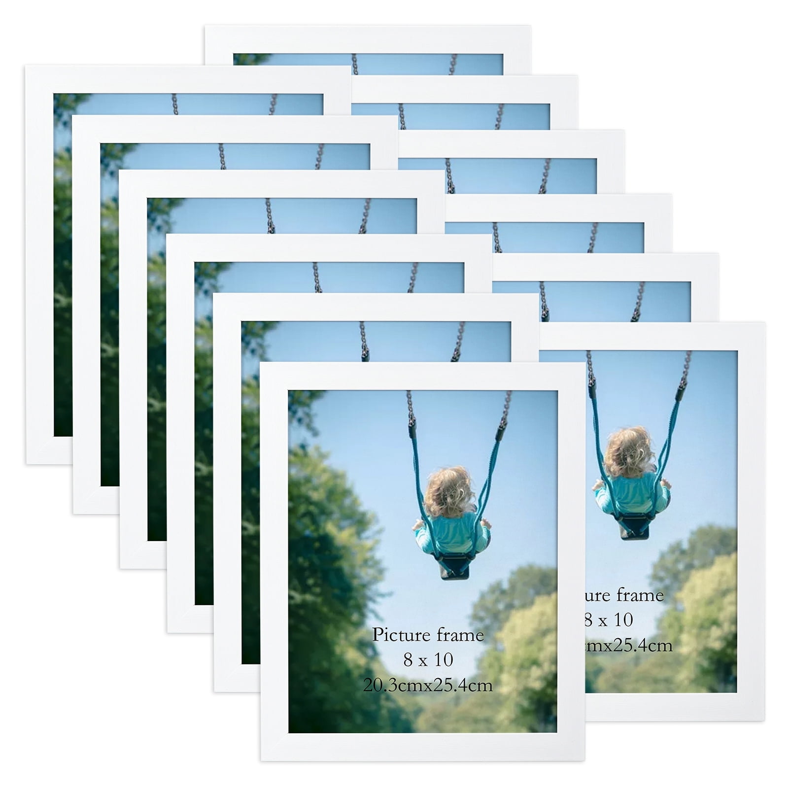 White 8x10 Picture Frame Set of 12, Bulk Wall or Tabletop Display ...