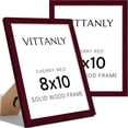 8x10 Picture Frame Set of 2, Solid Wood Frame for Wall or Tabletop ...