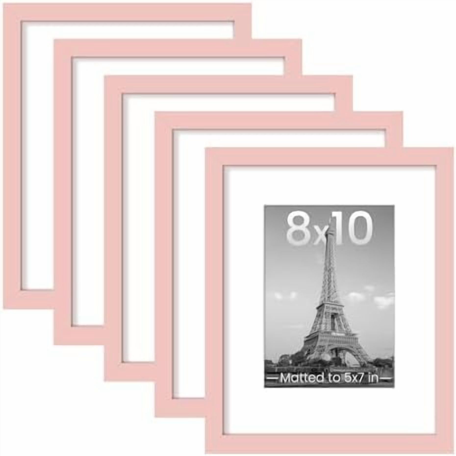 8x10 Picture Frame Set of 5, Display Pictures 5x7 with Mat or 8 x 10 ...