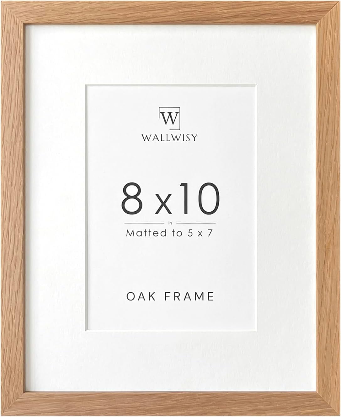 8x10 Picture Frame, Solid Oak Wood 8x10 Photo Frame with Mat to 5x7, 10x8 Picture Frames for ...