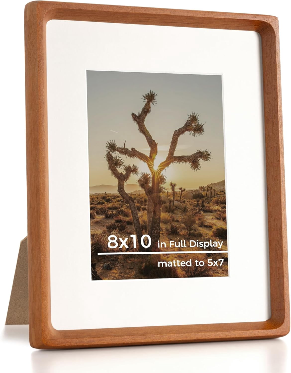 8x10 Picture Frame USA-Sourced Natural Teak Solid Wood Photo Frame ...