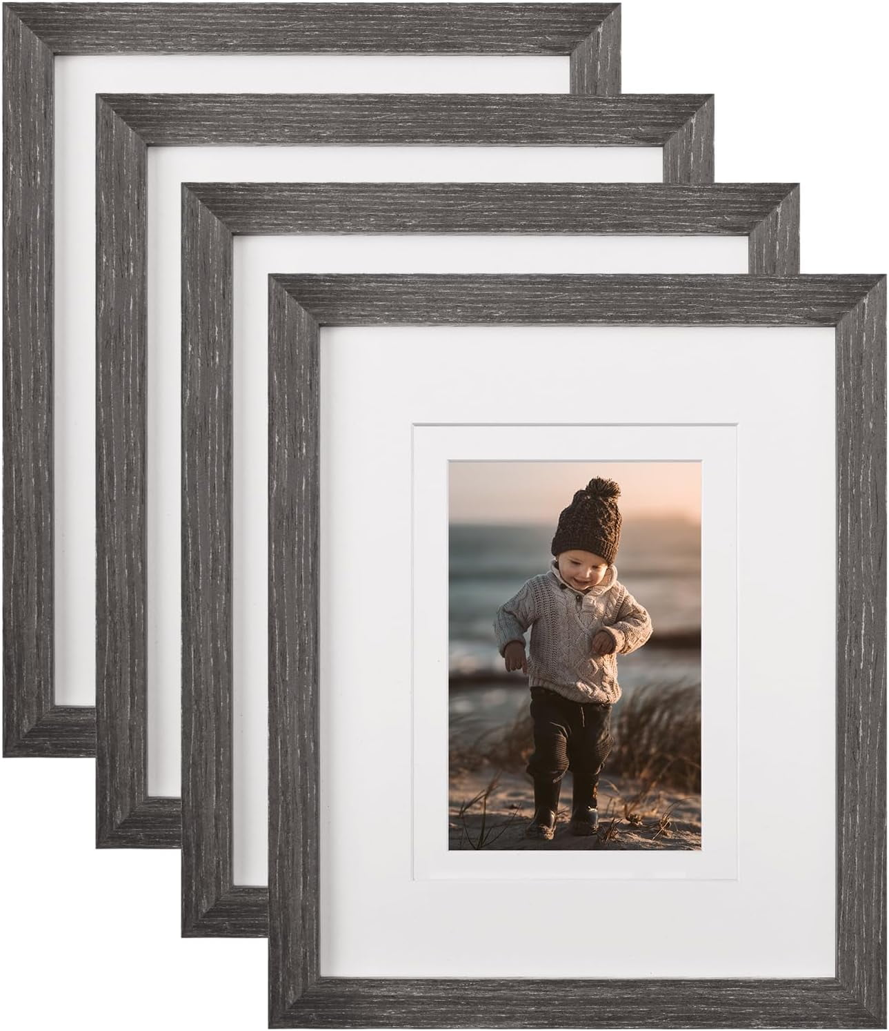 8x10 Picture Frames Ash Black, Wood Frames with Acrylic Plexiglass for ...