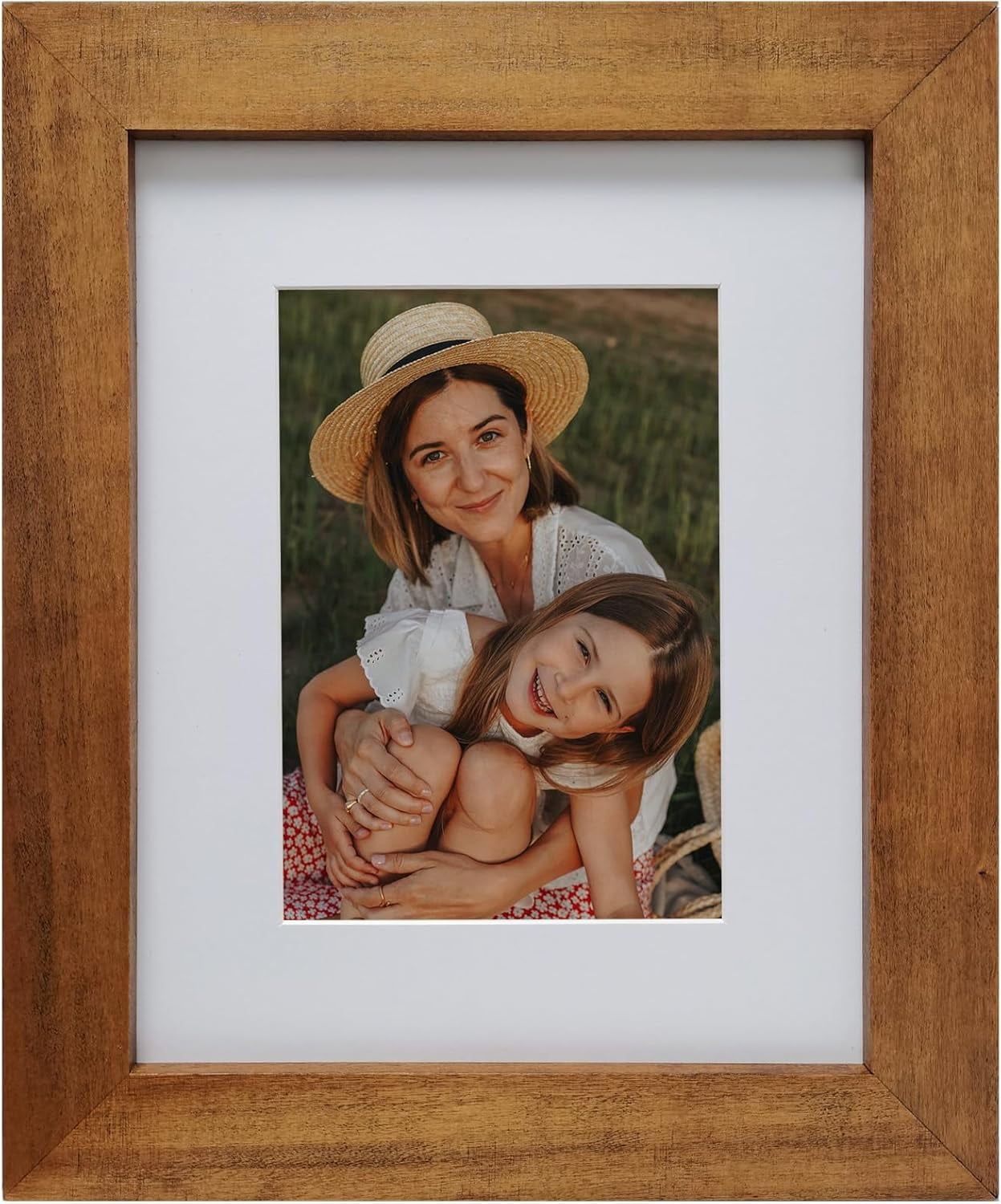 8x10 Picture Frames,Brown Rustic Wood Frame with HD Tempered Glass ...