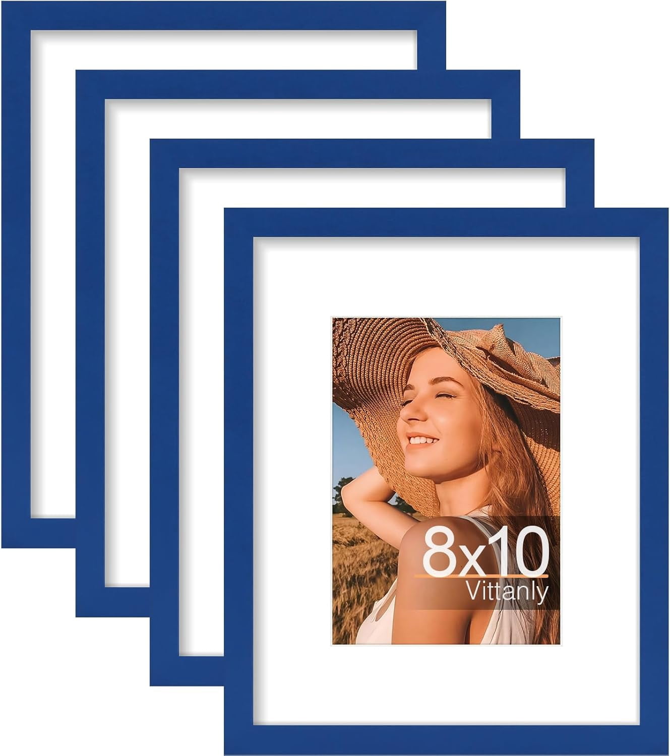 8x10 Picture Frames Set of 4, Display Pictures 5x7 with Mat or 8x10 ...