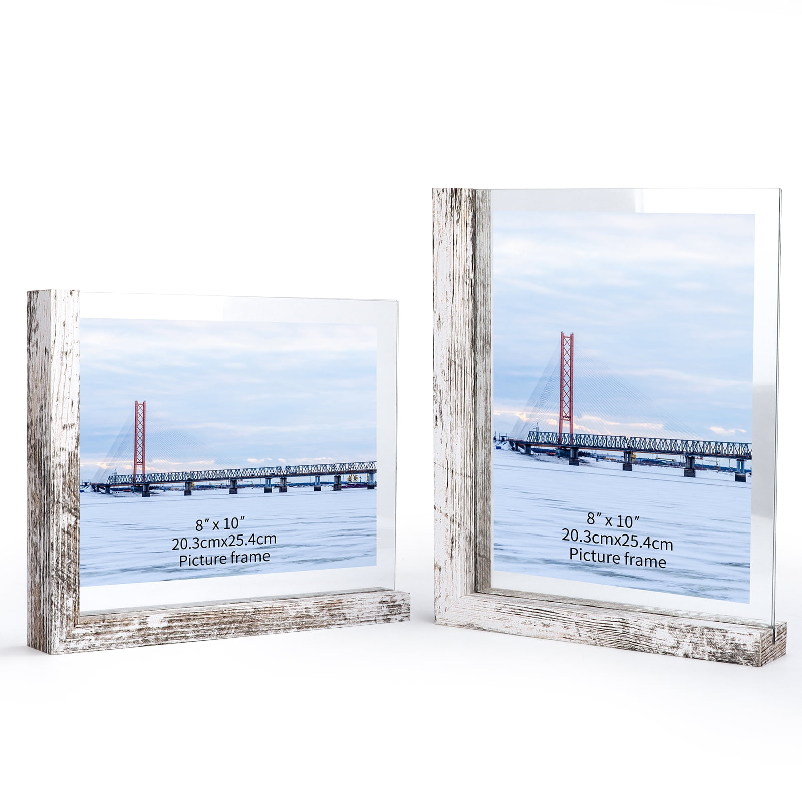 8x10 Picture Frames Set of 2, L Shape Photo Frames for Tabletop Display ...