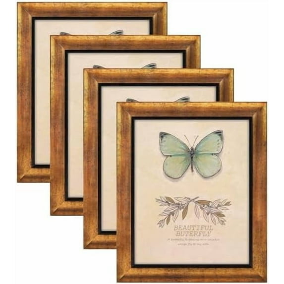 8x10 Picture Frames Set of 4 Rustic Retro Photo Frame with HD Plastic ...