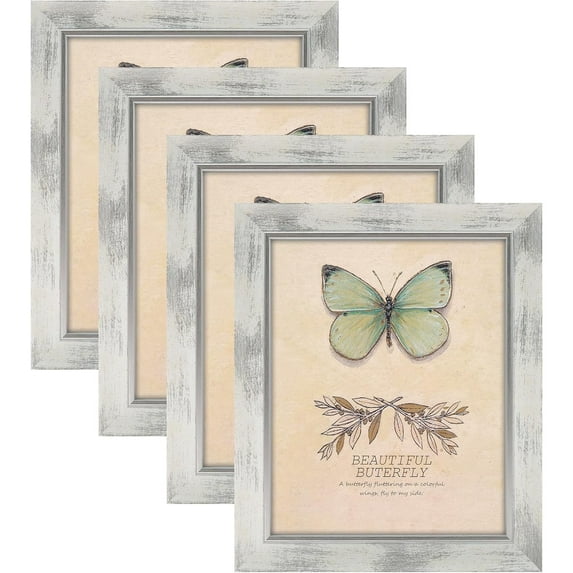 8x10 Picture Frames Set of 4 Rustic Retro Photo Frame with HD Plastic ...