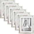 8x10 Picture Frames Set of 6 Distressed White Wood Grain Photo Frame ...