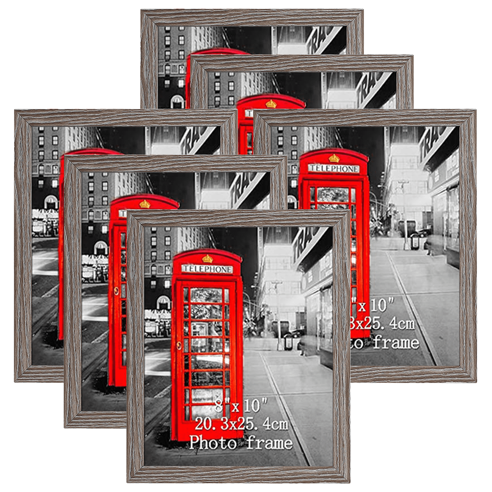 PHAREGE 8x10 Gray Picture Frame Set of 6, Vintage Wall and Tabletop ...
