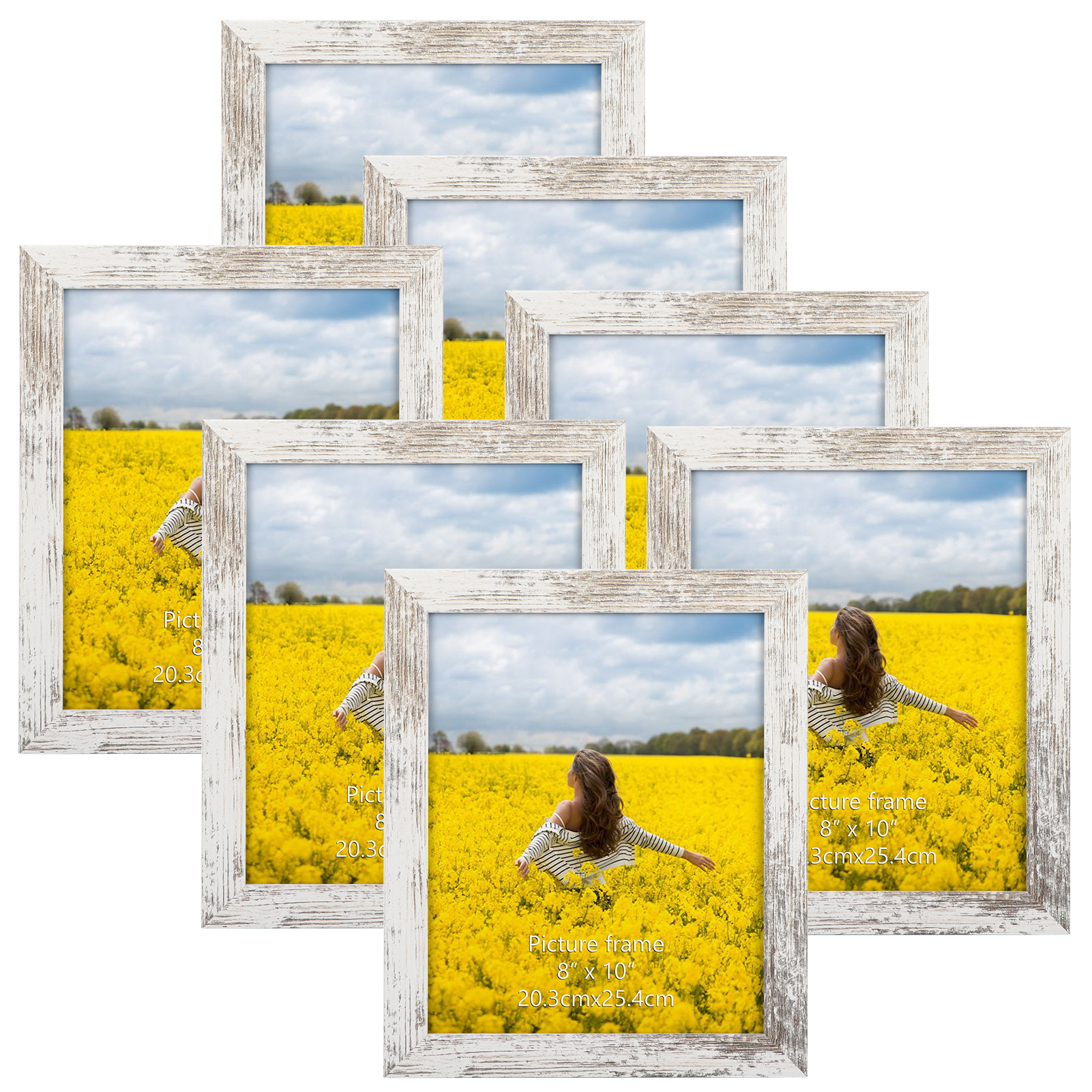 Collage Picture Frames Set of 7 in 3 Different Sizes, Wall Mount and ...