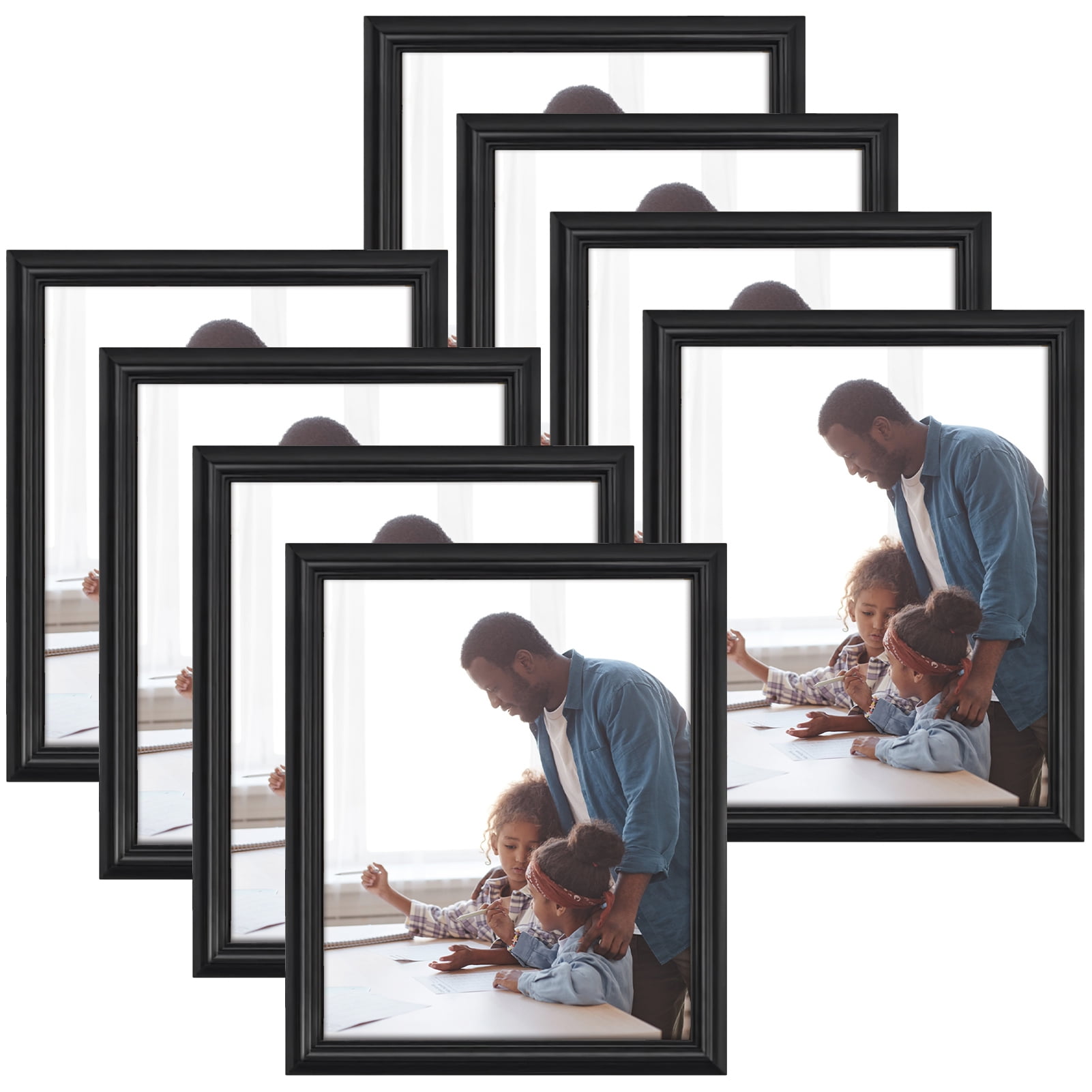 8x10 Picture Frames Set of 8, Black 8 by 10 Photo Frame for Wall or ...