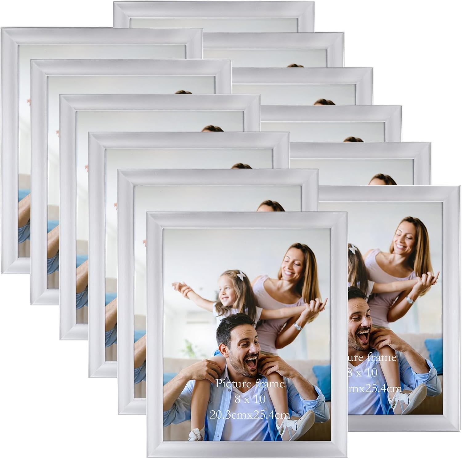 8x10 Picture Frames Silver Set of 12 Multi Display Modern 8x10 Silver ...