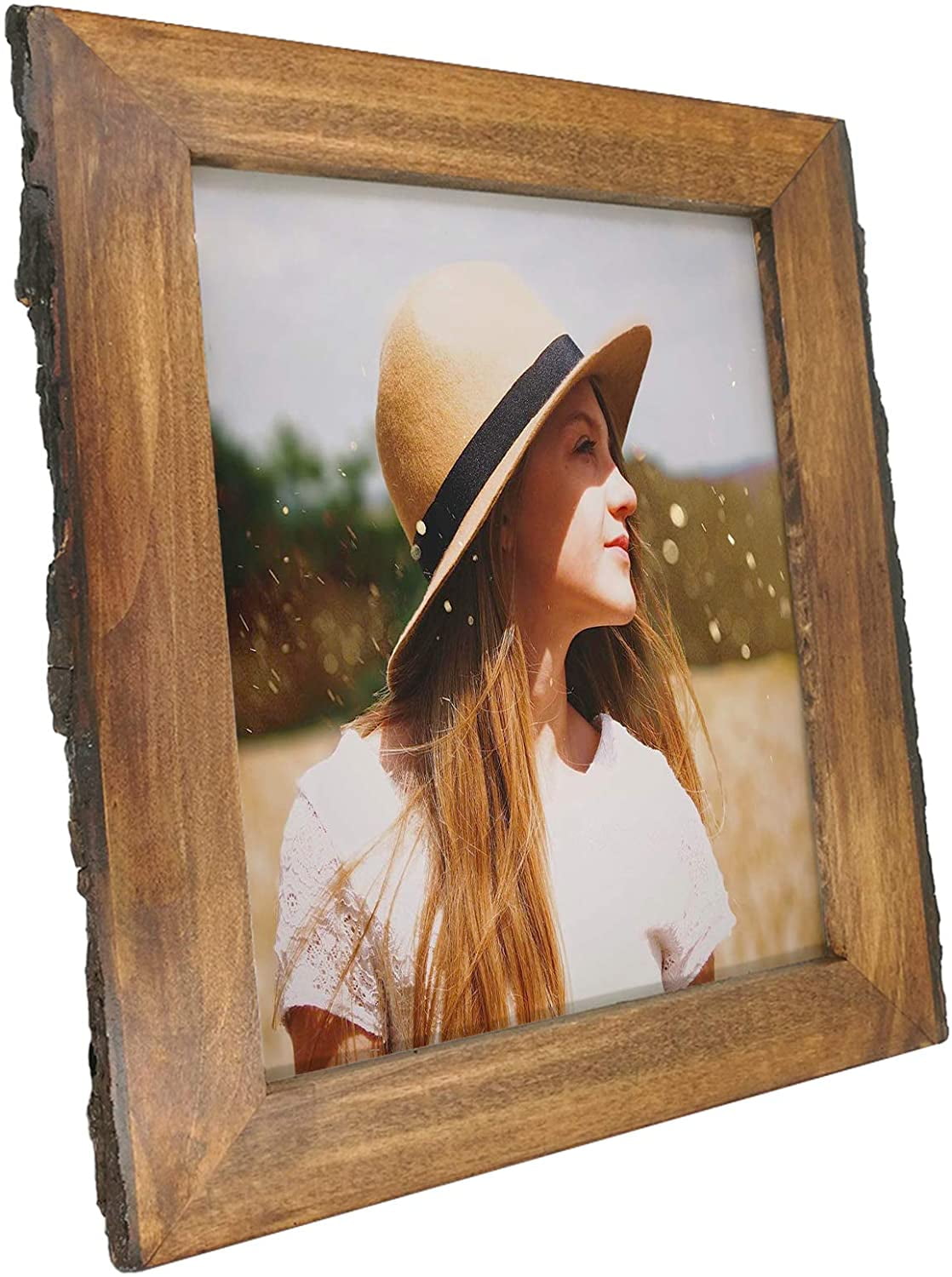 8x10 Picture Frames with Bark Edges, Rustic Wood Photo Frame for ...