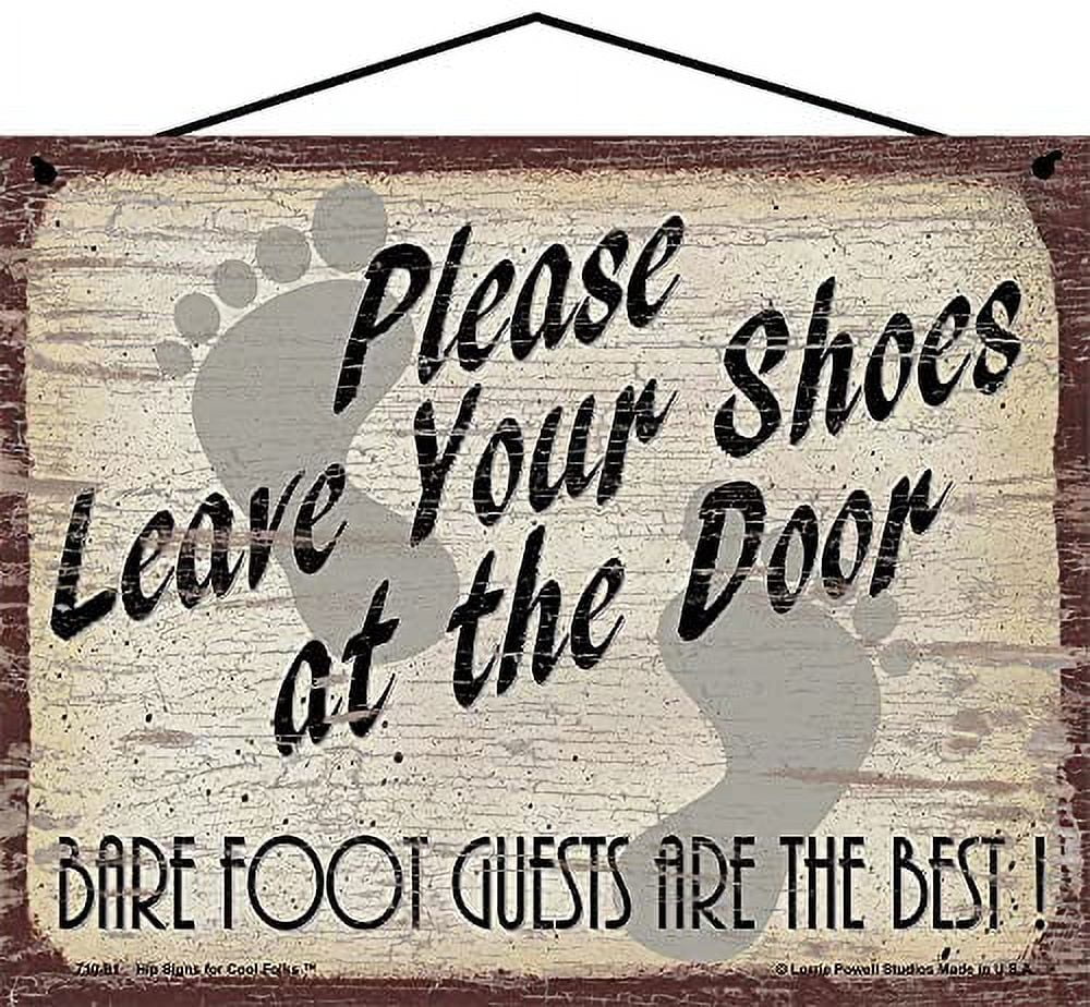 8x10 Please Leave Your Shoes at the Door Vintage Style Sign - Featuring ...