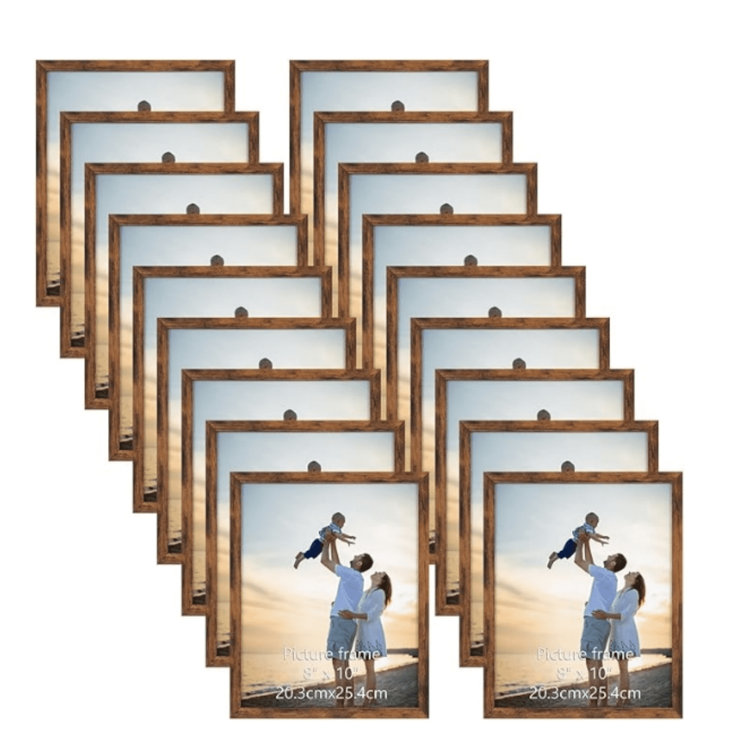 8x10 Rustic Brown Multi Picture Frames Set for Family Photos, Artwork ...