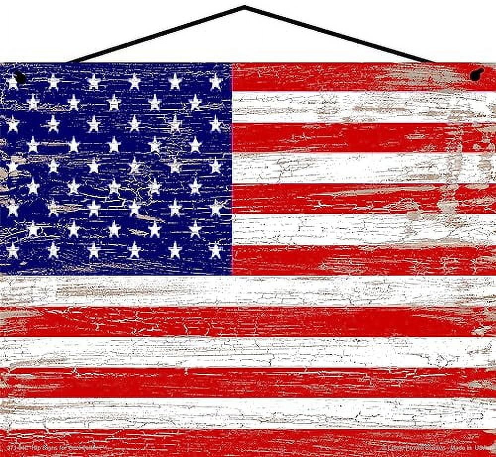 8x10 Rustic Style Sign - Distressed American Flag Vintage Style Wall ...