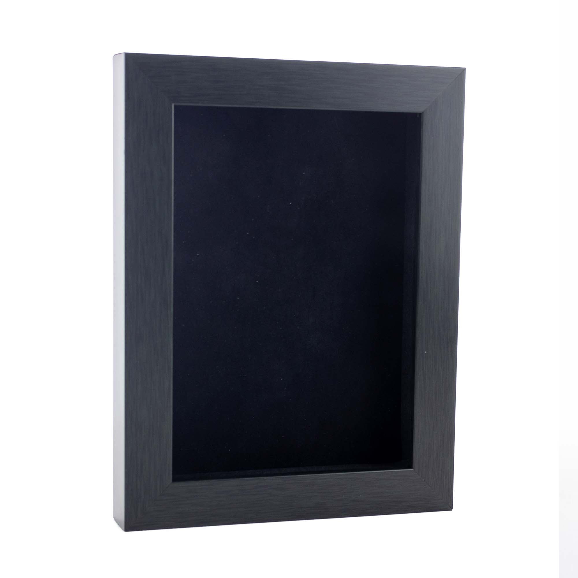 8x10 Shadow Box Frame Charcoal Gray Wood | With a 3/4" Usable Display ...
