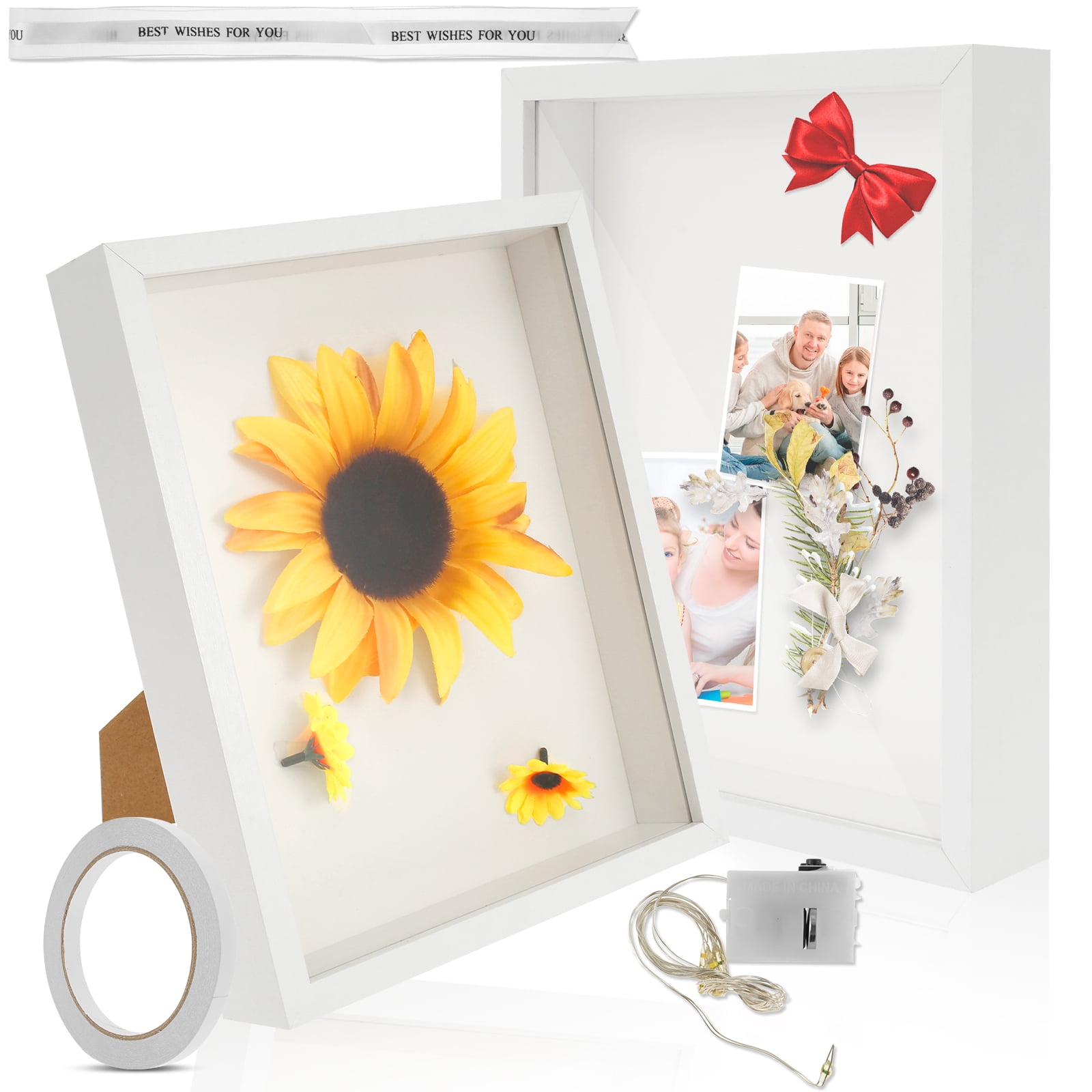 8x10 Shadow Box Frame Display Case with Letter Stickers 3D Picture ...