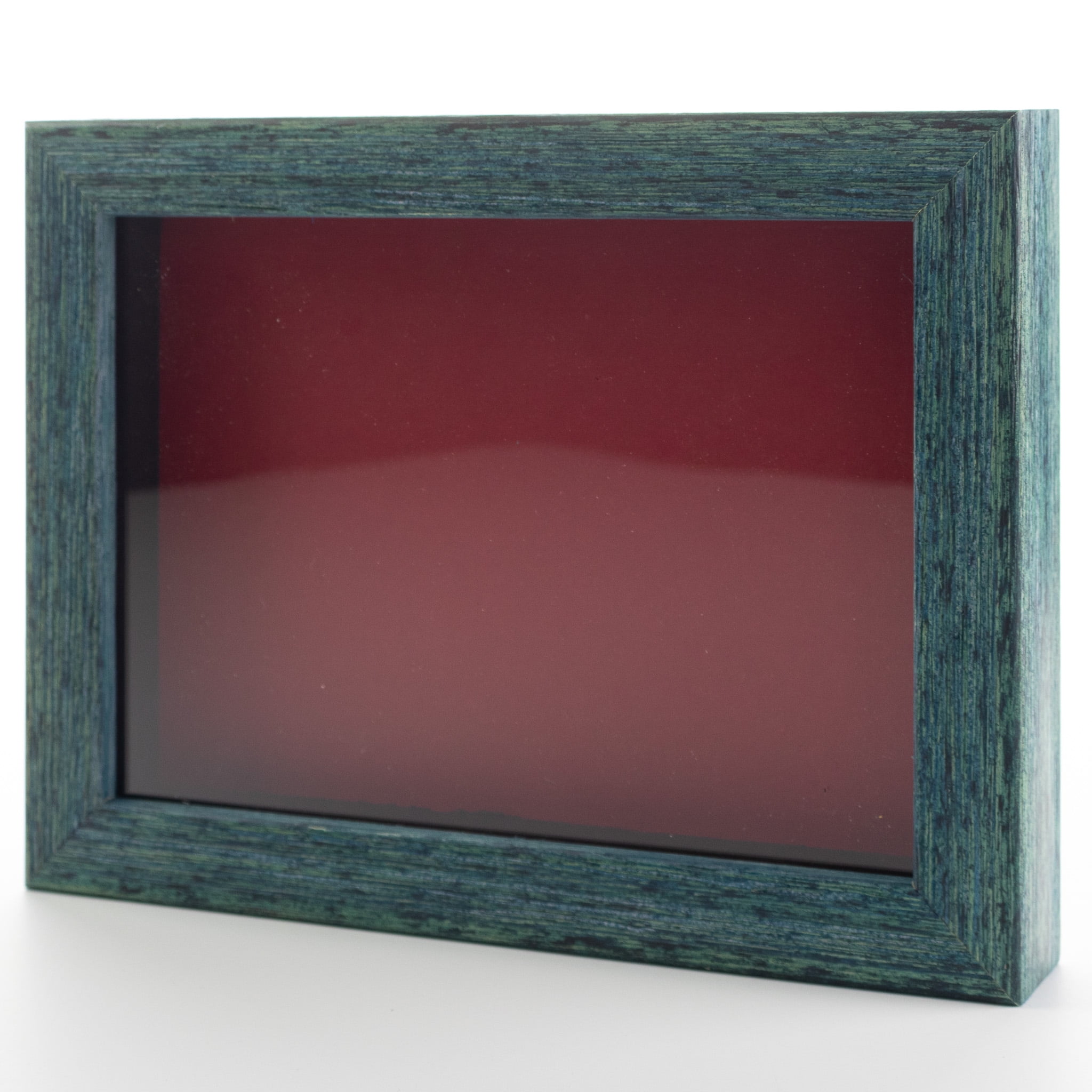 8x10 Shadow Box Frame Farm Blue Real Wood with a Red Acid-Free Backing ...