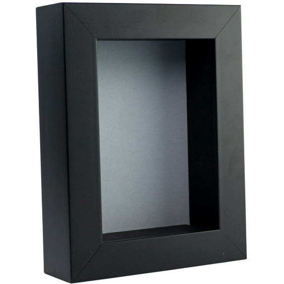 8x10 Shadow Box Frame In Black With A 1 3/4" Usable Depth Includes Grey ...