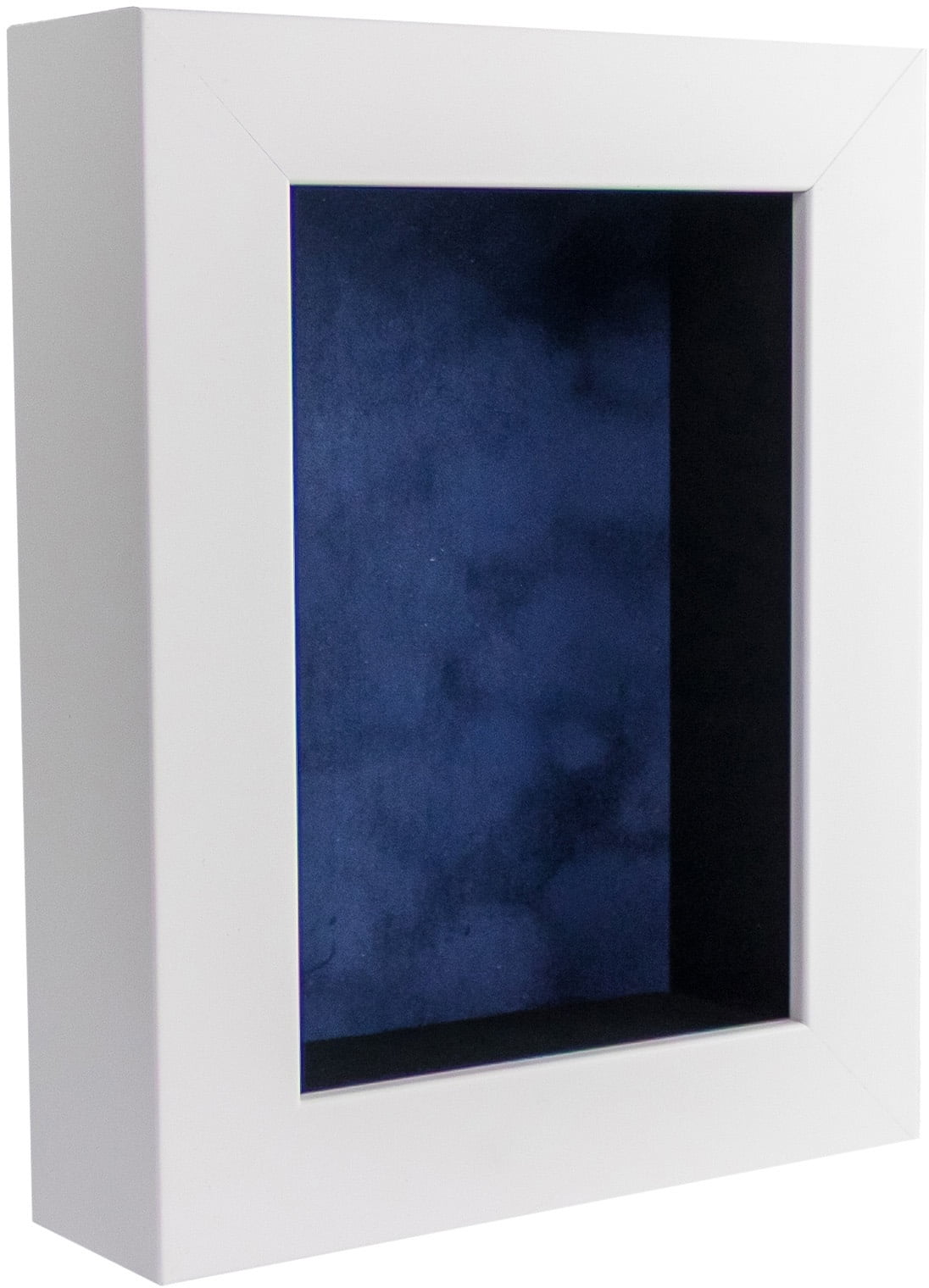 8x10 Shadow Box Frame In White With A 1 3/4" Usable Depth Includes Navy ...