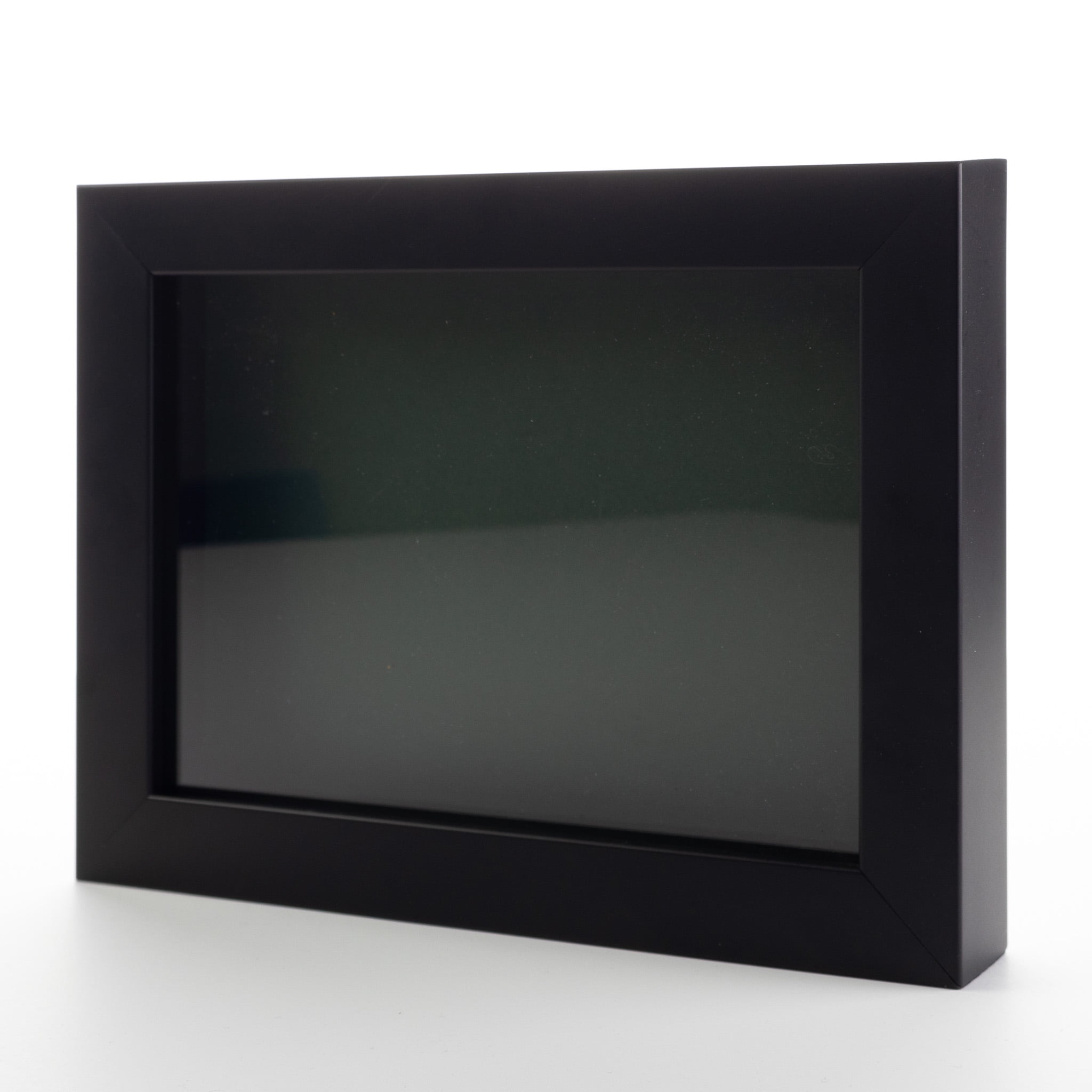 8x10 Shadow Box Frame Painted Black Real Wood with a Green Acid-Free ...