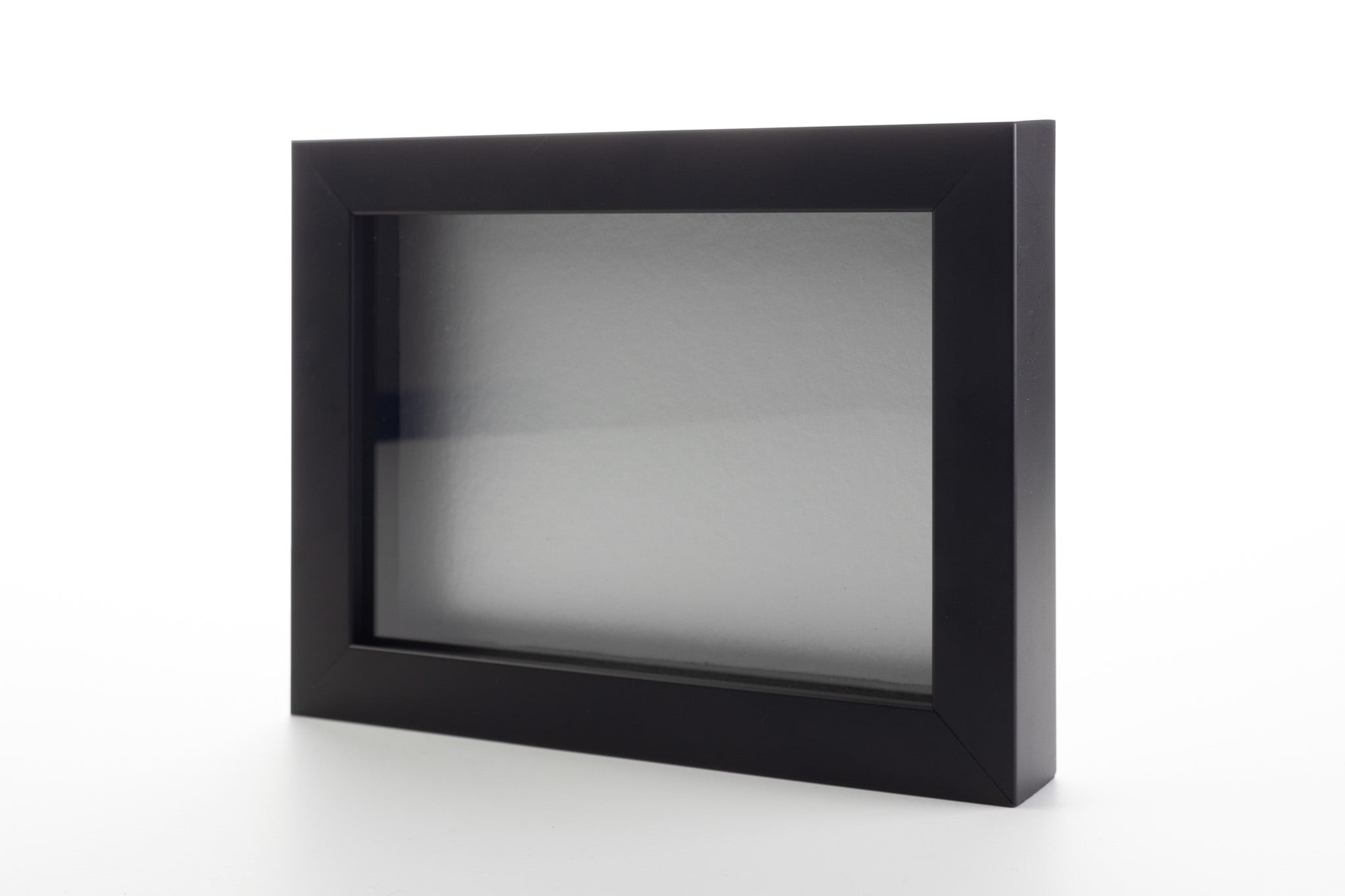 8x10 Shadow Box Frame Painted Black Real Wood with a Silver Acid-Free ...