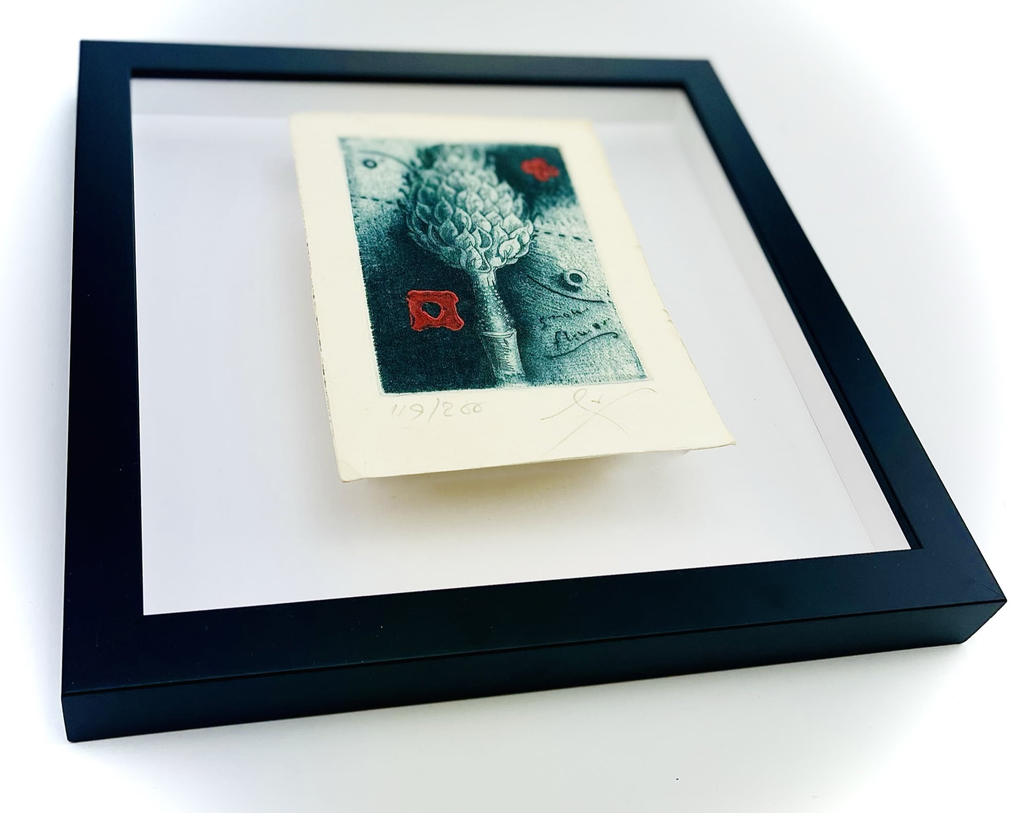 8x10 Shadow Box Frame Painted Black Real Wood with a White Acid-Free ...