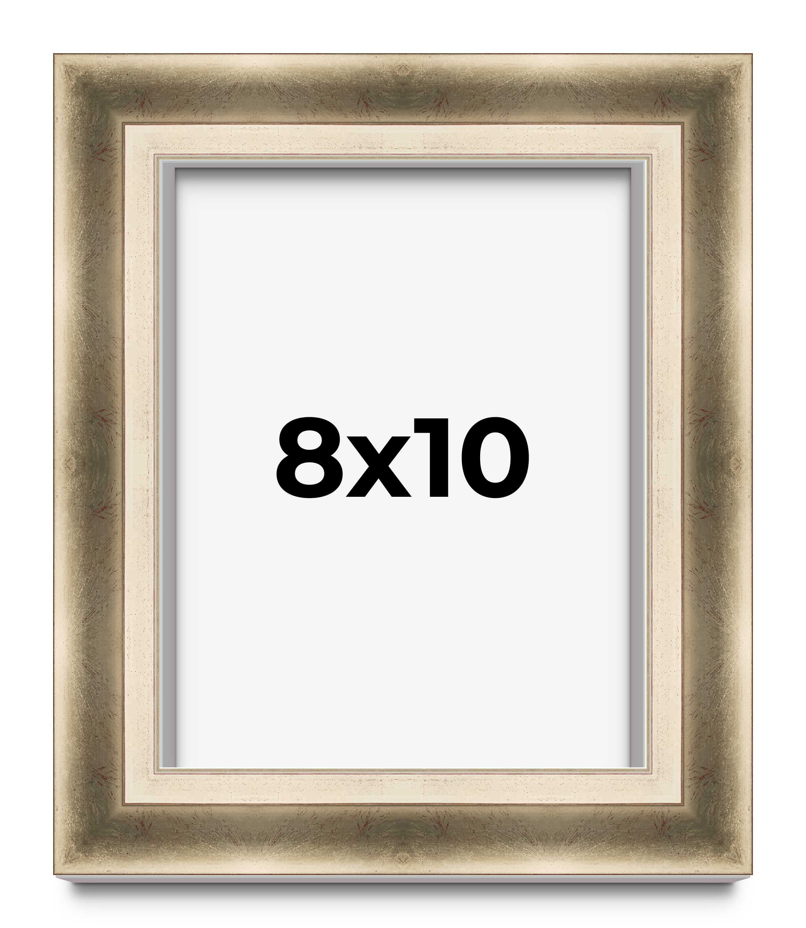 8x10 Shadow Box Frame Silver | 1.75 inches Deep Real Wood Traditional ...