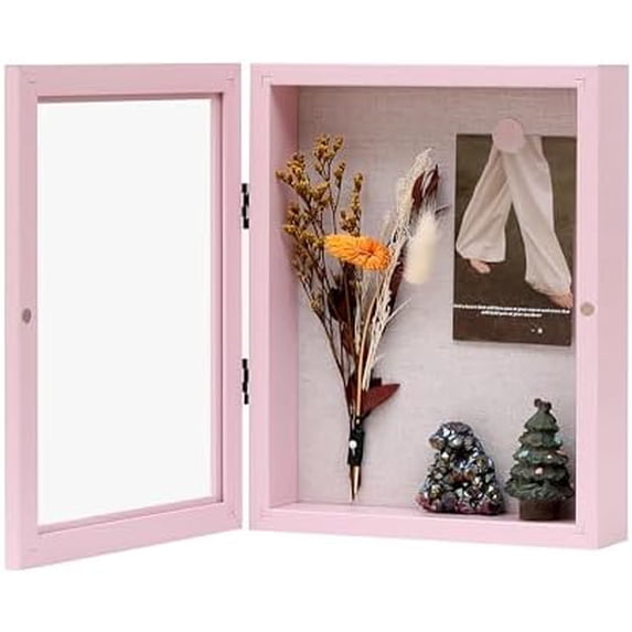 8x10 Shadow Box Frame with Linen Back, Wood Glass Display Case for ...