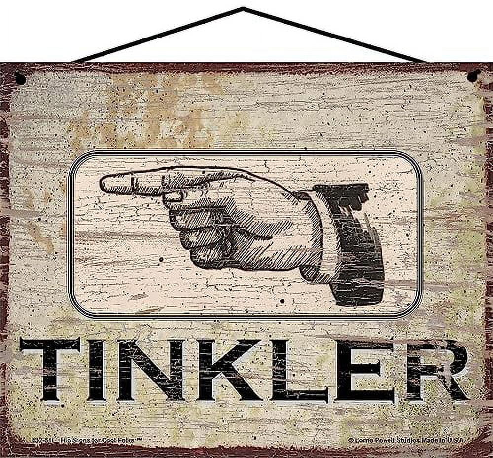 8x10 Tinkler Left - Vintage Style Sign with Pointing Hand, Quirky ...