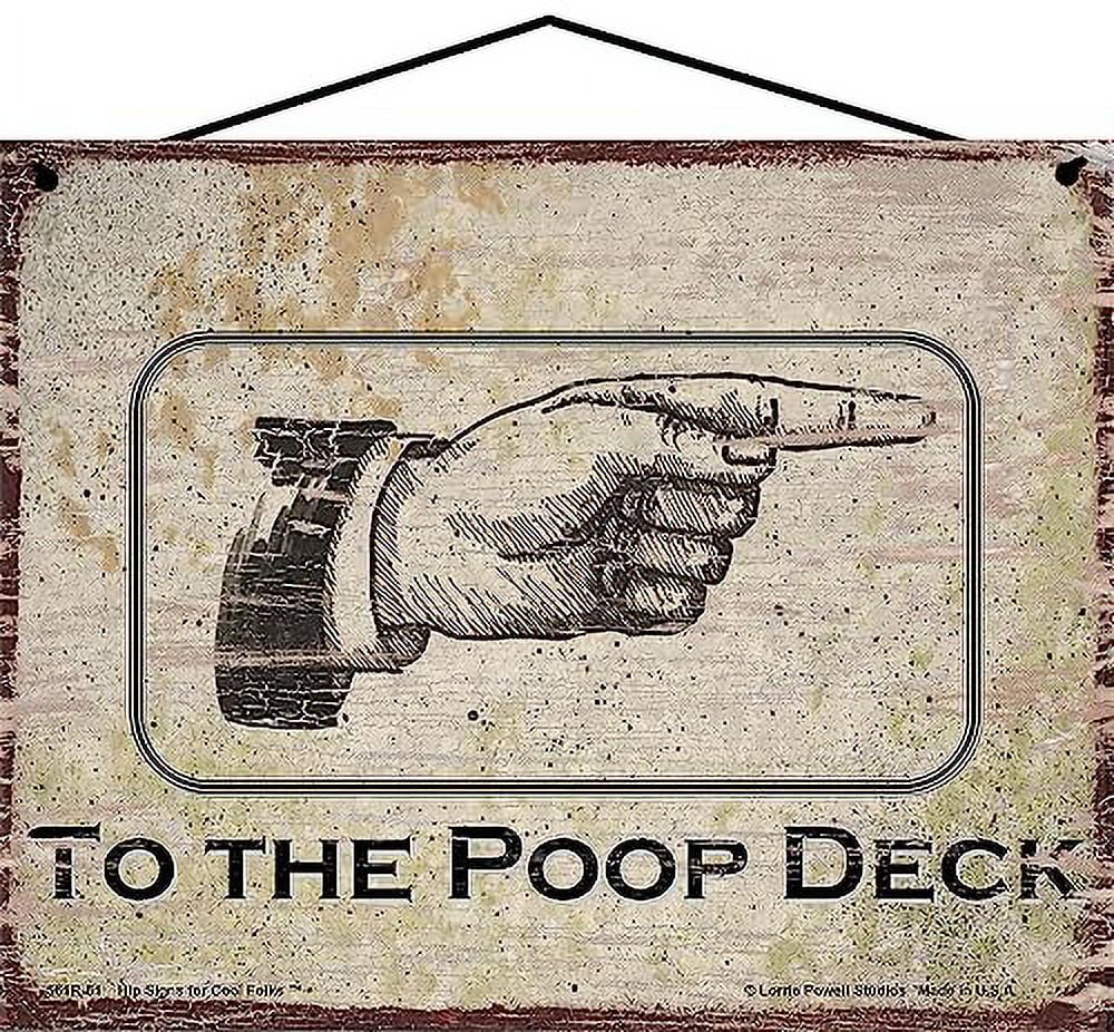 8x10 To The Poop Deck RIGHT - Vintage Style Sign with Pointing Hand ...