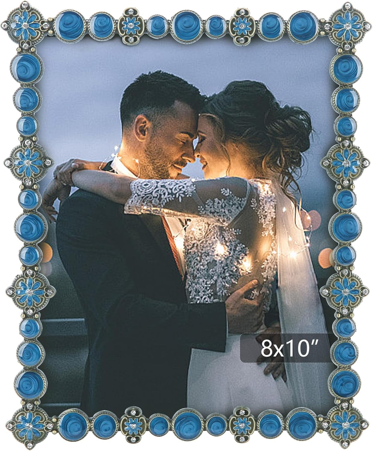 8x10 Vintage Picture Frame Decor Ornate Antique Blue Photo Frames with ...